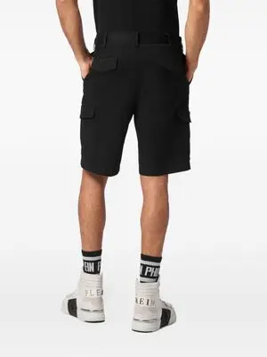 Philipp Plein Logo-plaque Cargo Shorts - Black