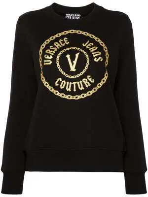 Versace Jeans Couture Textured Sweatshirts Hoodies For Women