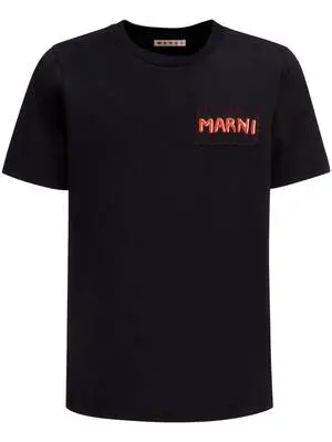 Marni Cotton T-shirt With Logo Patch