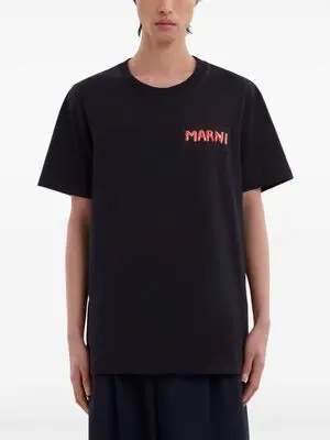 Marni Cotton T-shirt With Logo Patch