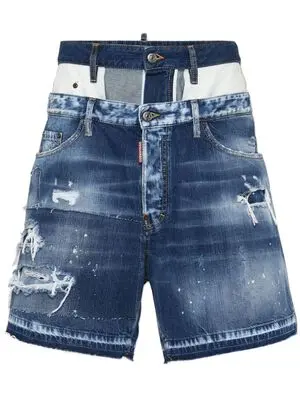 Dsquared2 Panelled Distressed-effect Denim Shorts