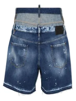 Dsquared2 Panelled Distressed-effect Denim Shorts
