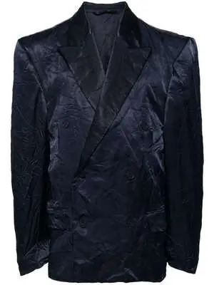 Balenciaga Crinkle-effect Double-breasted Blazer