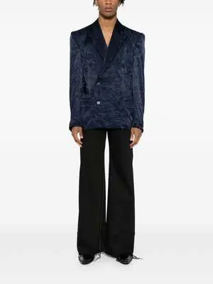 Balenciaga Crinkle-effect Double-breasted Blazer