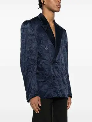 Balenciaga Crinkle-effect Double-breasted Blazer