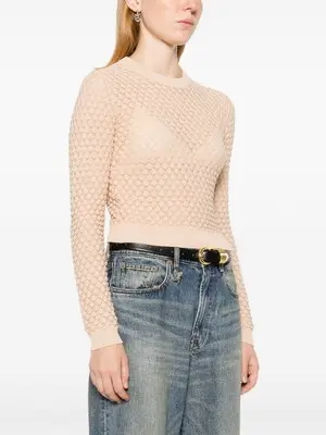 Chloé Cropped Pointelle-knit Jumper