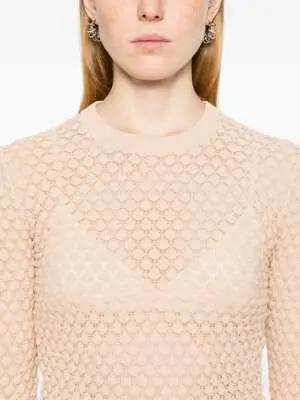 Chloé Cropped Pointelle-knit Jumper