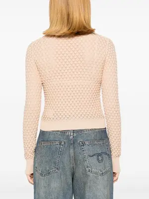 Chloé Cropped Pointelle-knit Cardigan