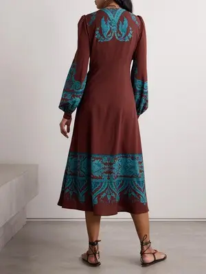 Etro Printed Crepe Midi Dress