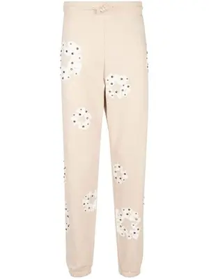 DENIM TEARS Rhinestone Embellished Track Pants - Neutrals