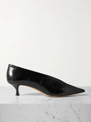 Le Monde Beryl Textured Patent-leather Pumps - Black