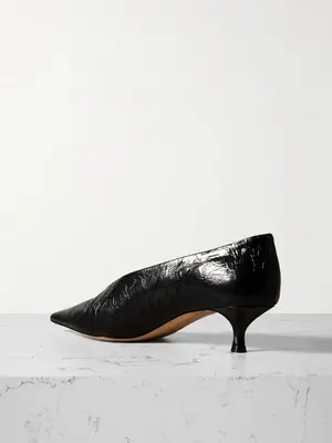 Le Monde Beryl Textured Patent-leather Pumps - Black