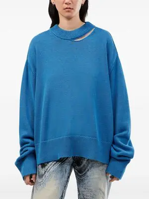 Camper Distressed Knit Sweater - Blue