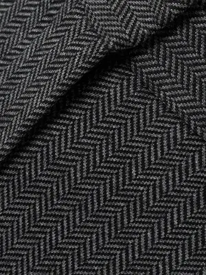 Max Mara Pleated Herringbone Wool-blend Wide-leg Trousers