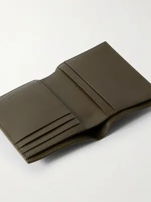 Saint Laurent Logo-print Leather Bifold Wallet - Green