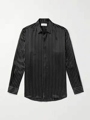Men's Black Satin Shirts