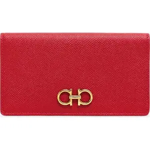 FERRAGAMO Salvatore Gancio Leather Continental Wallet - Lipstick Lipstick