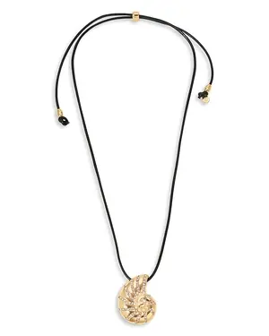 Ettika Pave And Imitation Pearl Swirled Shell Pendant Necklace - Gold/black