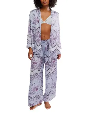 Free People Dreamy Days Pajamas Set - Ice Combo