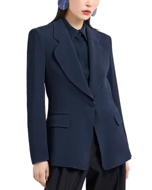 Emporio Armani Notched Lapel Blazer - Dark Navy