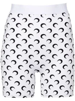 MARINE SERRE Moon-print Mini Shorts - White