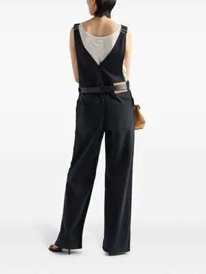 Prada Triangle-logo Denim Jumpsuit