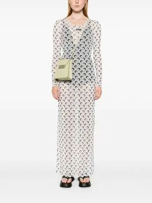 MARINE SERRE Moon-print Mesh Maxi Dress