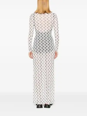 MARINE SERRE Moon-print Mesh Maxi Dress