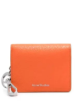 Acne Studios Folded Leather Wallet Orange