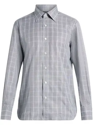 TOM FORD Check-print Cotton Shirt - Grey