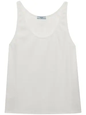 Prada Ribbed Knit Tank Top - Neutrals