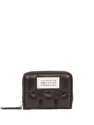 MAISON MARGIELA Numbers-motif Padded Leather Coin Pouch - Black