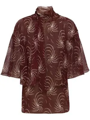 Prada Pussy Bow Georgette Blouse