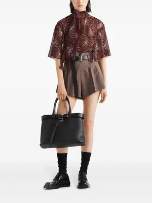 Prada Pussy Bow Georgette Blouse