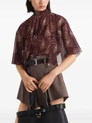 Prada Pussy Bow Georgette Blouse