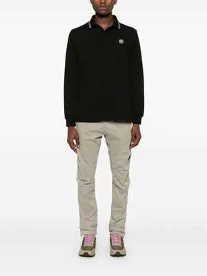 Stone Island Logo-patch Polo Shirt - Black