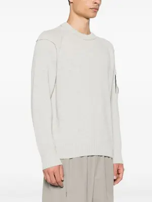 C.P. COMPANY Lens-detailed Wool-blend Sweater - Grey