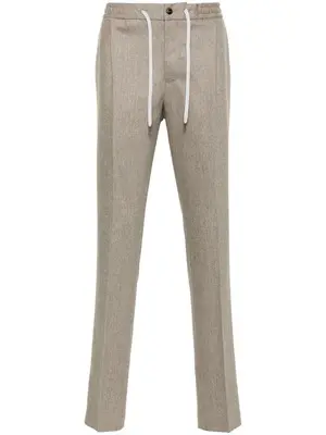 PT TORINO Pleated Trousers In Sand Beige Virgin Wool-cashmere Blend - Neutrals