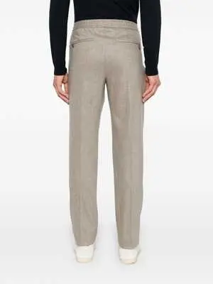 PT TORINO Pleated Trousers In Sand Beige Virgin Wool-cashmere Blend - Neutrals