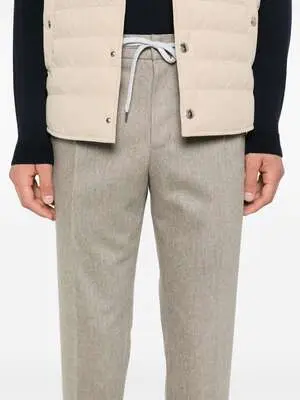 PT TORINO Pleated Trousers In Sand Beige Virgin Wool-cashmere Blend - Neutrals
