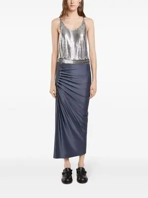 Rabanne Draped Detail Skirt - Blue
