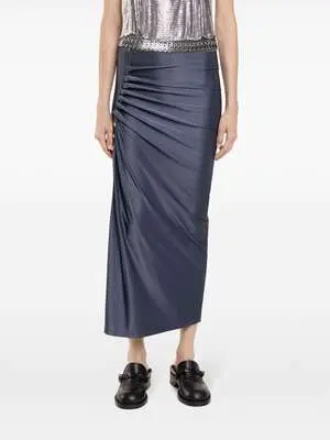Rabanne Draped Detail Skirt - Blue