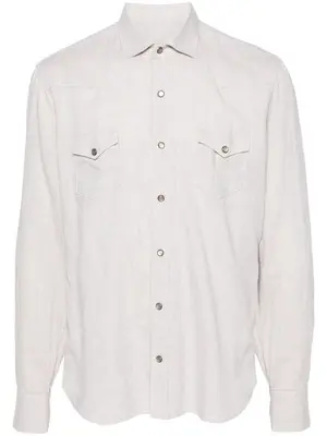 BARBA NAPOLI Slub-texture Shirt - Neutrals