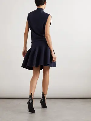 Alaïa Pleated Wool-blend Mini Dress
