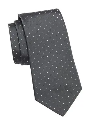 Ralph Lauren Purple Label Men's Pin Dot Silk Tie - Grey Grey
