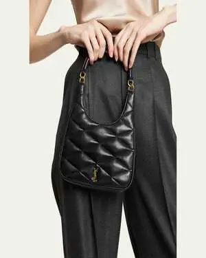 Saint Laurent Sade Mini Hobo Bag In Quilted Lambskin