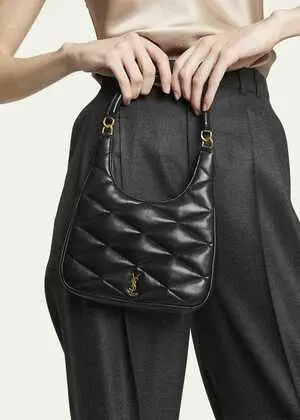 Saint Laurent Sade Mini Hobo Bag In Quilted Lambskin