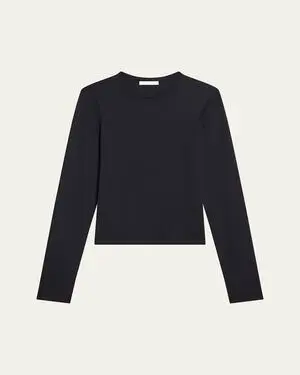 Helmut Lang Slim Fit Long-sleeve Logo Tee - Black