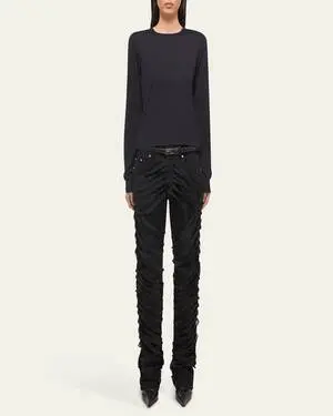 Helmut Lang Slim Fit Long-sleeve Logo Tee - Black