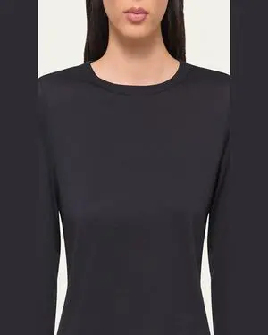 Helmut Lang Slim Fit Long-sleeve Logo Tee - Black